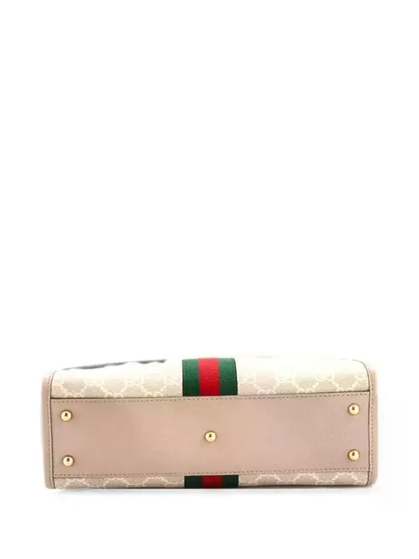 Gucci Ophidia Cut Out Handle Bag Gg Coated Canvas With Leather Small Shoulder Bag - Neutrals