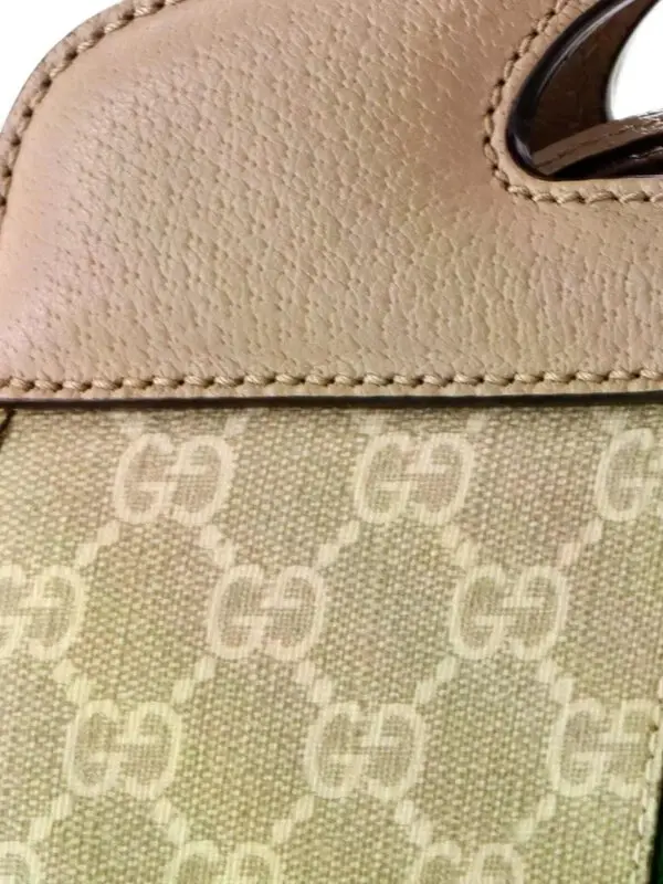 Gucci Ophidia Cut Out Handle Bag Gg Coated Canvas With Leather Small Shoulder Bag