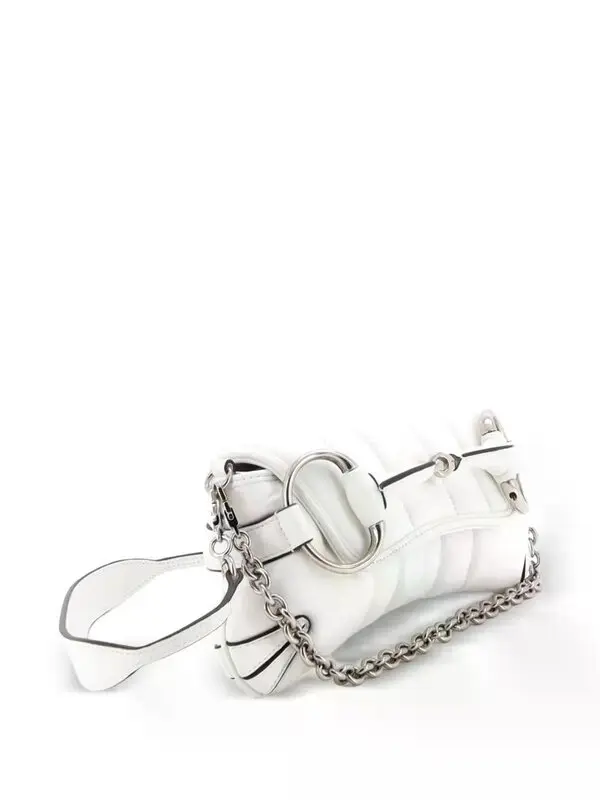 Gucci Horsebit Chain Vertical Quilted Leather Small Shoulder Bag - White