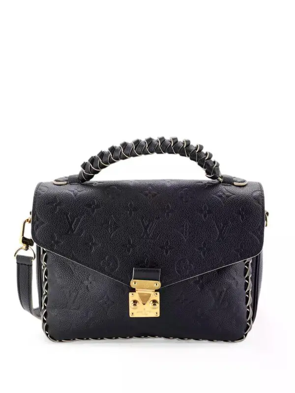 LOUIS VUITTON Monogram Empreinte Leather Pochette Metis Bag - Black