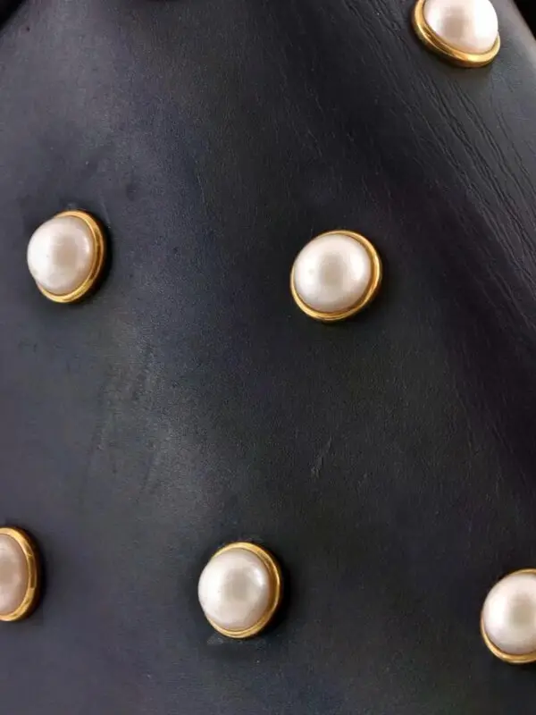 Gucci Broadway Pearly Bee Embellished Leather Mini Shoulder Bag