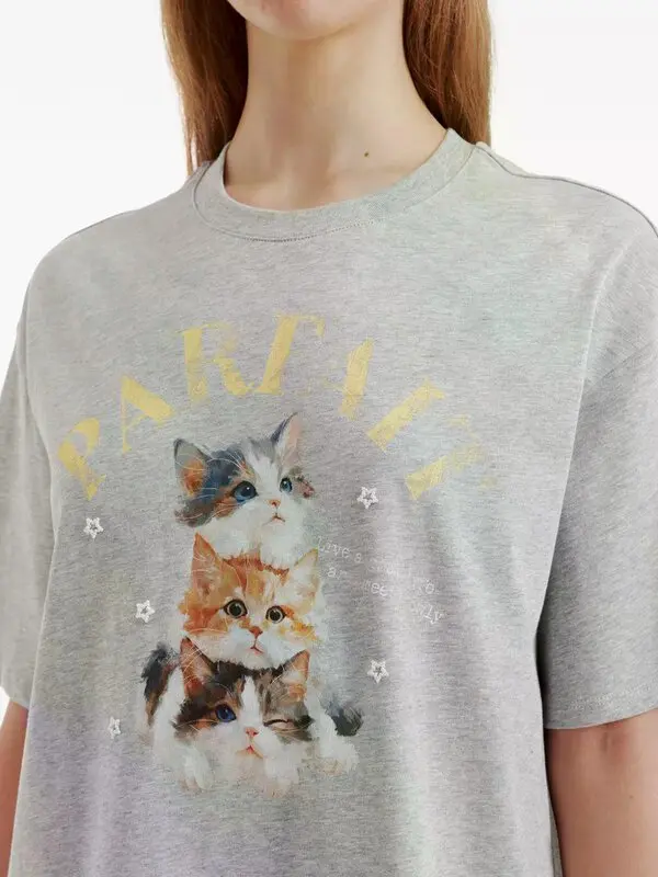 B+AB Cat Graphic Cotton T-shirt