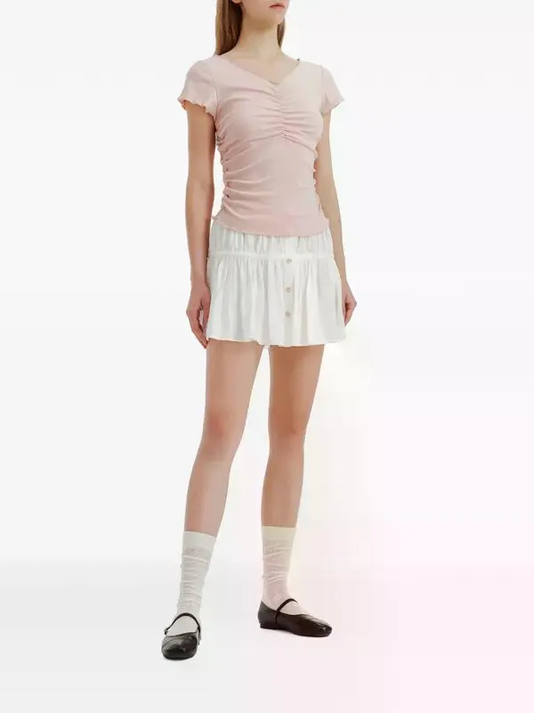 B+AB Button-up Ruffled Mini Skirt