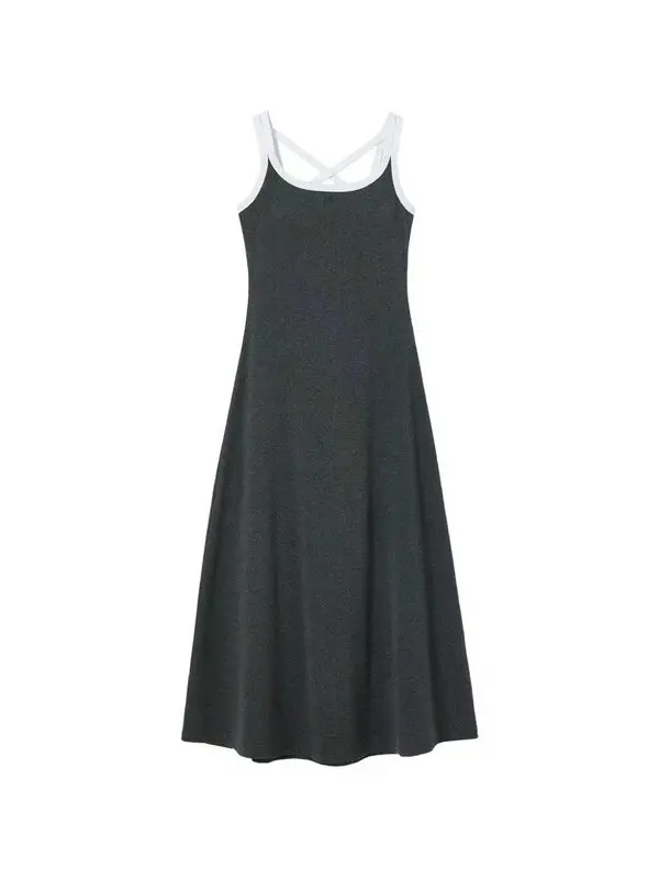 B+AB Criss-cross Strap Midi Dress - Grey
