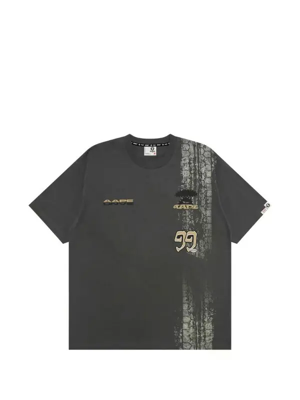 AAPE BY *A BATHING APE Aapeunvs Logo-print Cotton T-shirt - Grey