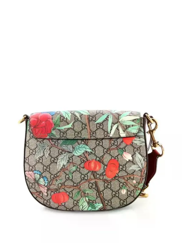 Gucci Padlock Saddle Shoulder Bag In Tian Print Gg Coated Canvas