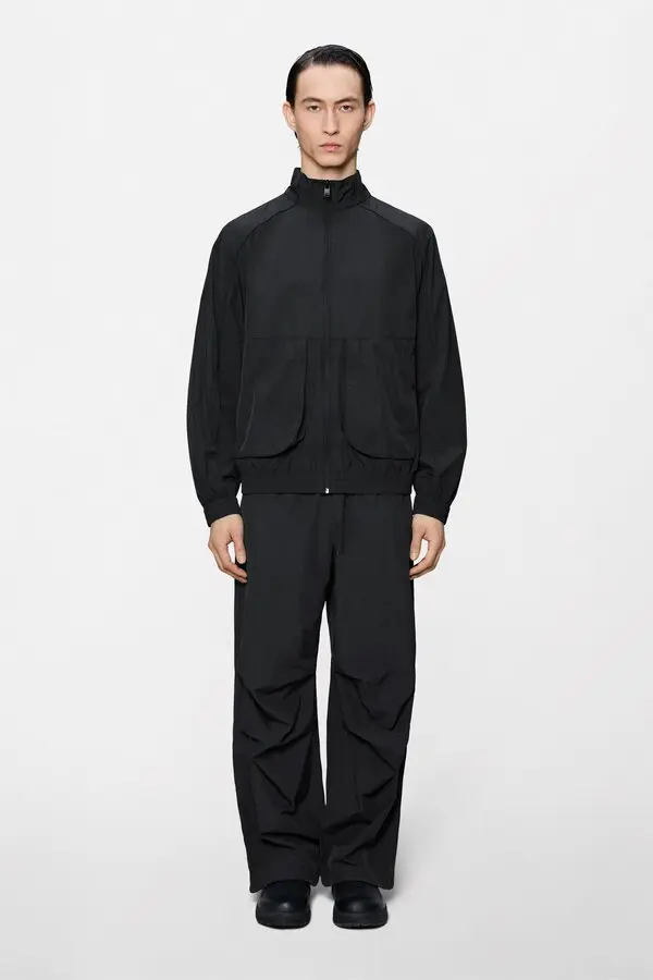 Rains Cooldown Pocket Track Top - Black