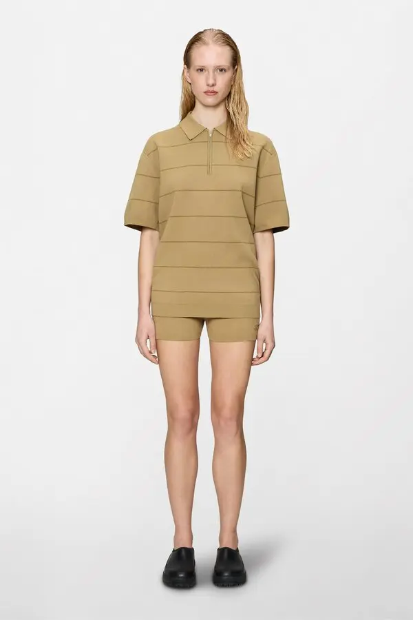 Rains Striped Knit Polo - Green