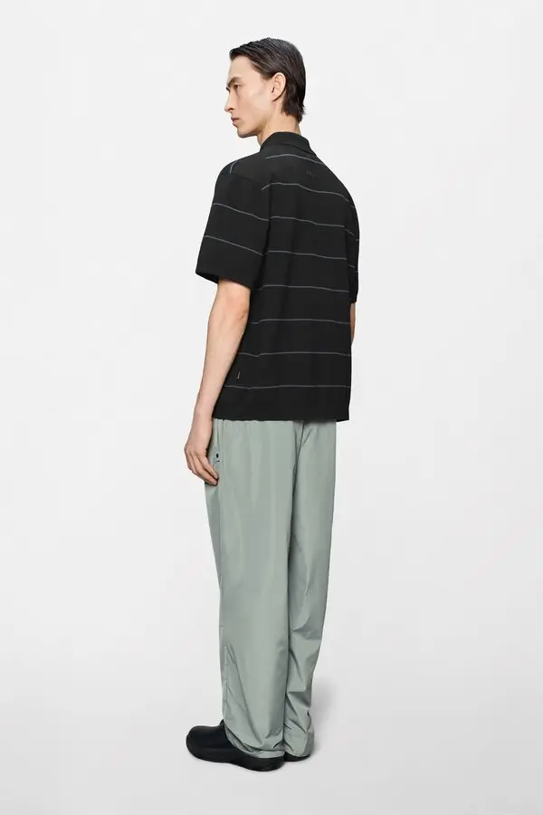 Rains Striped Knit Polo - Black