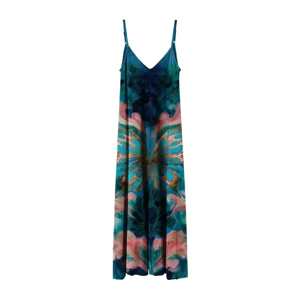 ALOHA FROM DEER Azure Kaleidoscope Maxi Dress
