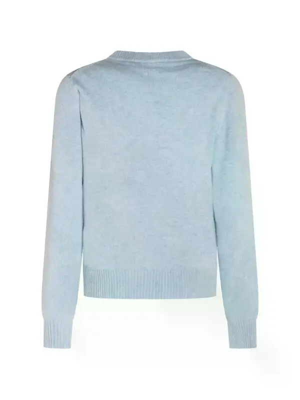 GANNI Intarsia-knit Crew-neck Sweater - Blue