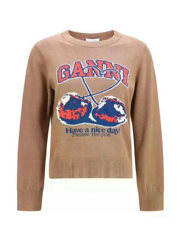 GANNI Cherry Intarsia Sweater