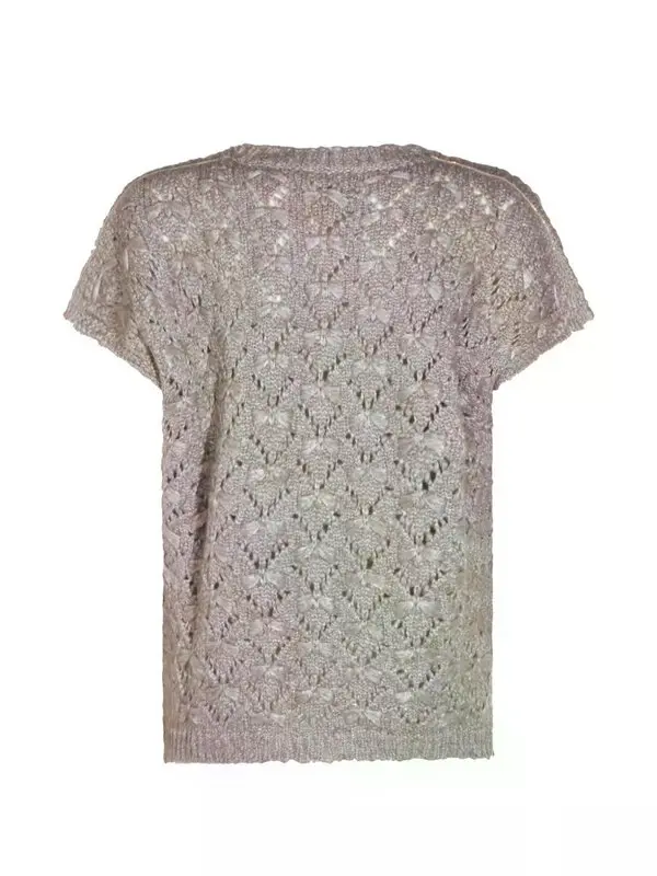 Fabiana Filippi Open-knit Short-sleeve Sweater