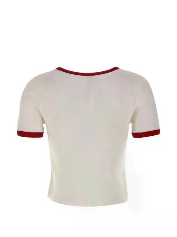 SPORTY & RICH Short-sleeve Logo Print T-shirt - Neutrals
