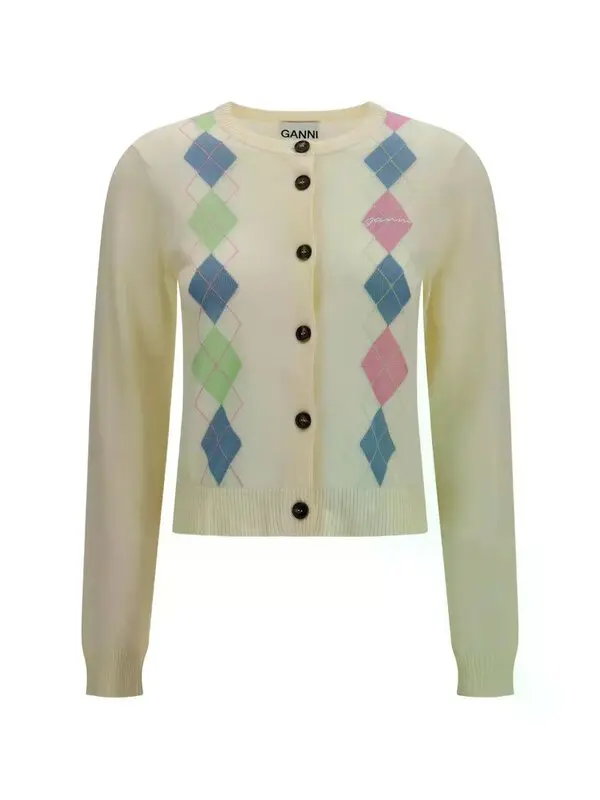 GANNI Diamond-pattern Cardigan