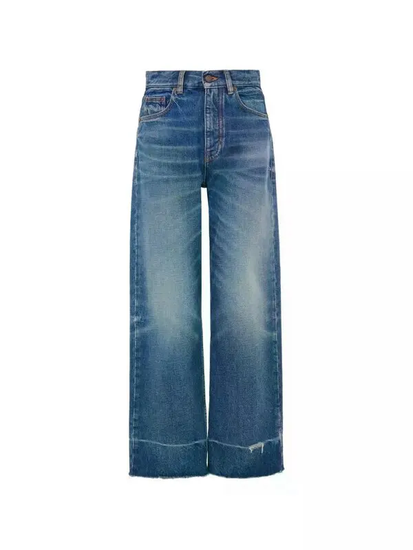 Chloé Faded Frayed-hem Bootcut Jeans