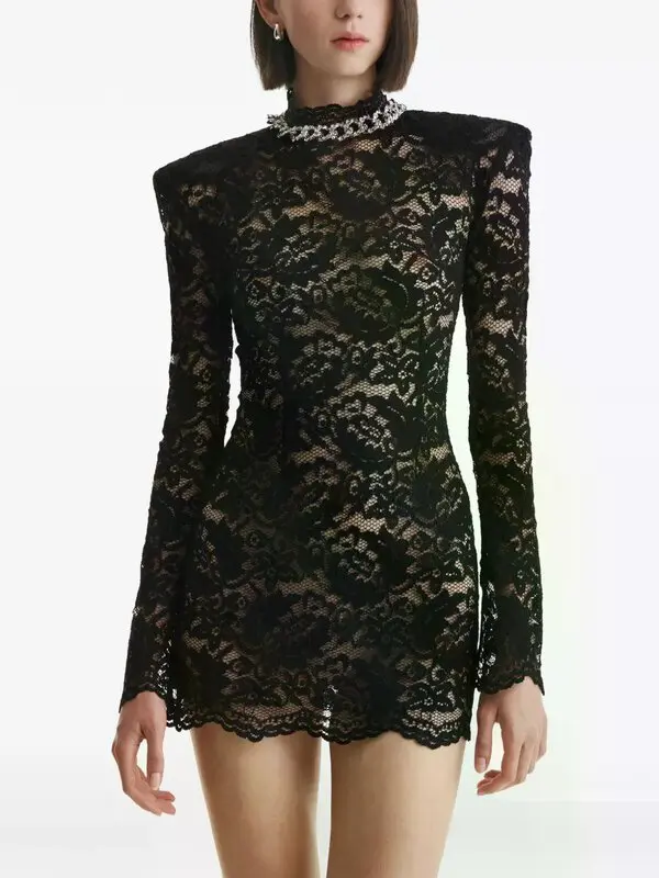 2310 STUDIO Lace Long-sleeve Mini Dress