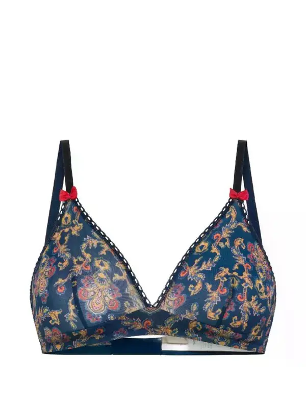 Momoni Tutu Printed Triangle Bra - Blue