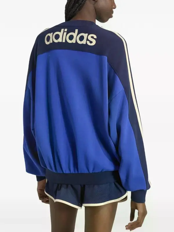 Adidas Logo Embroidered Striped Sweater