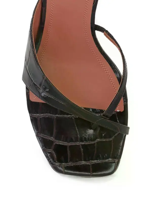 Amina Muaddi Croc-effect Martini-heel Sandals