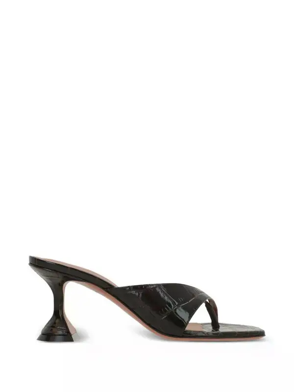 Amina Muaddi Croc-effect Martini-heel Sandals