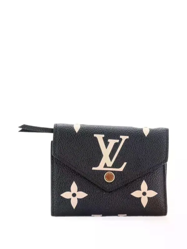 LOUIS VUITTON Victorine Wallet Bicolor Monogram Empreinte Giant Small Wallets - Black