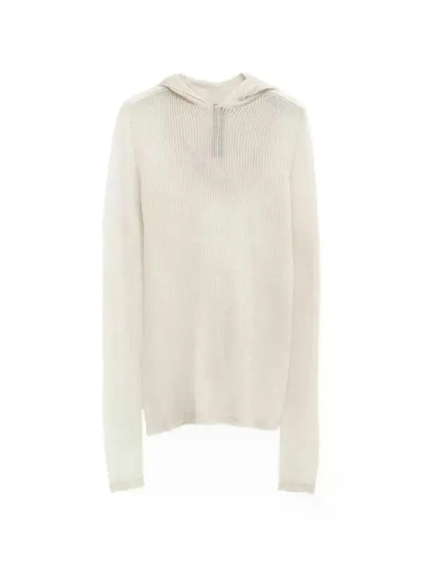 Rick Owens Ribbed Hoodie - Neutrals