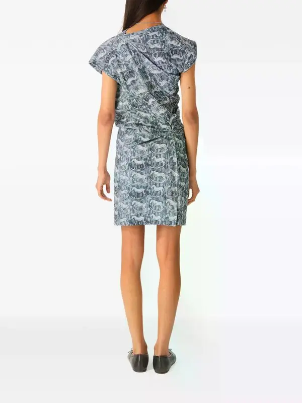 VIVIENNE WESTWOOD Graphic Print Draped Bodice Dress