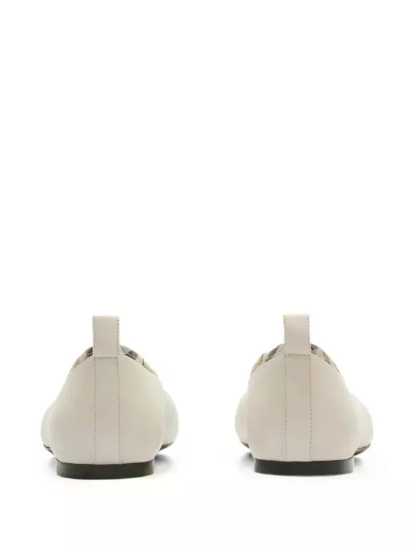 Burberry Check Trim Leather Ballerinas