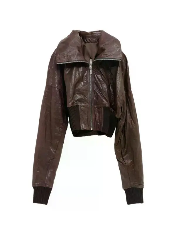 Rick Owens Cropped Leather Jacket