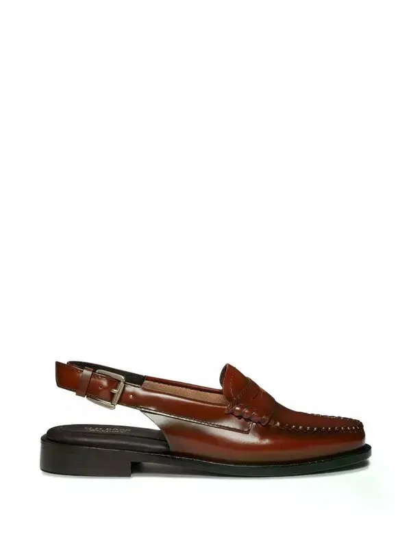 G.H.BASS Weejuns Slingback Penny Loafers - Brown