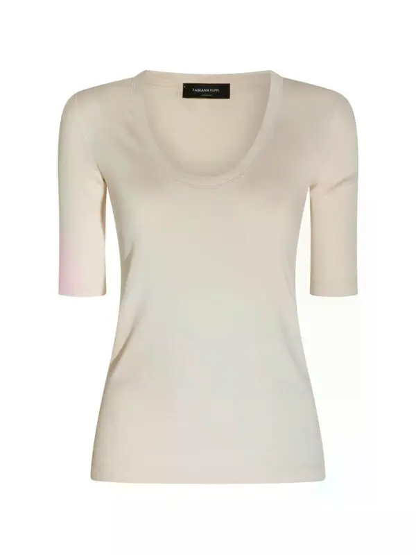 Fabiana Filippi Scoop Neck T-shirt - Neutrals