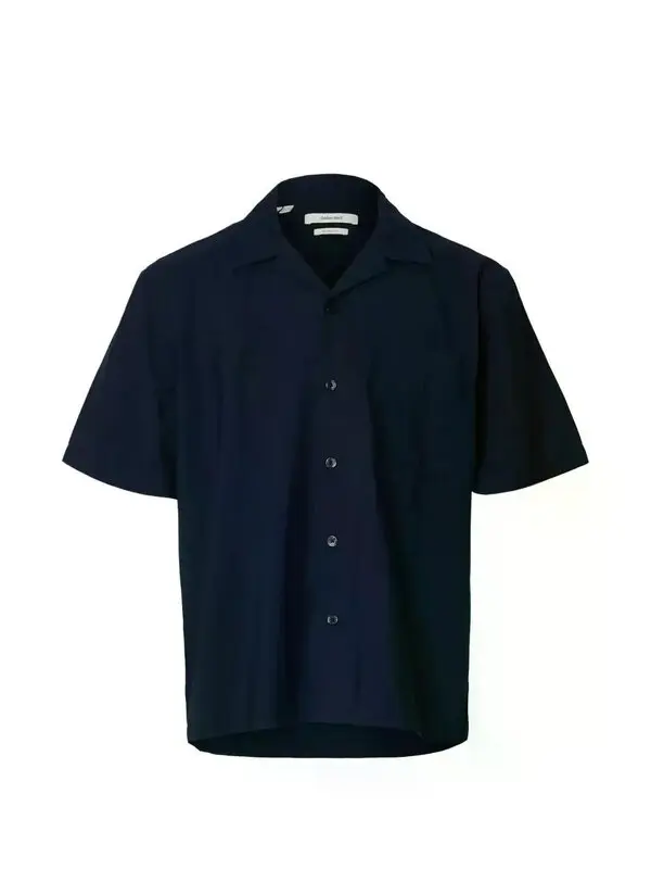 SELECTED Short-sleeve Camp-collar Shirt - Blue