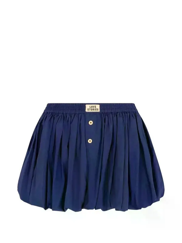 Love Stories Gathered Bubble-hem Shorts - Blue