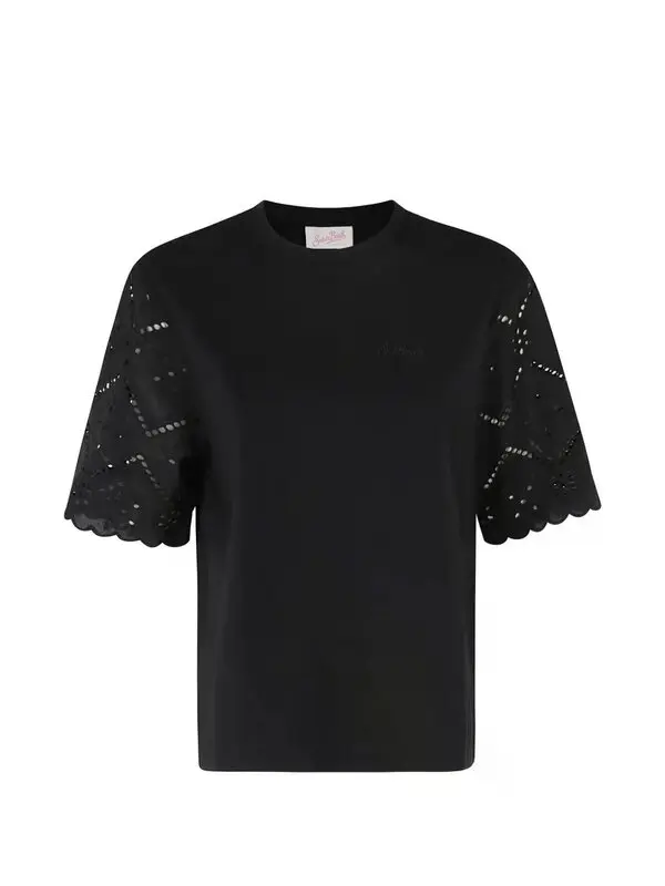 MC2 SAINT BARTH Maisa Scallop-edge T-shirt - Black