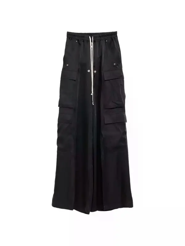 Rick Owens Drawstring Waist Wide-leg Cargo Pants - Black