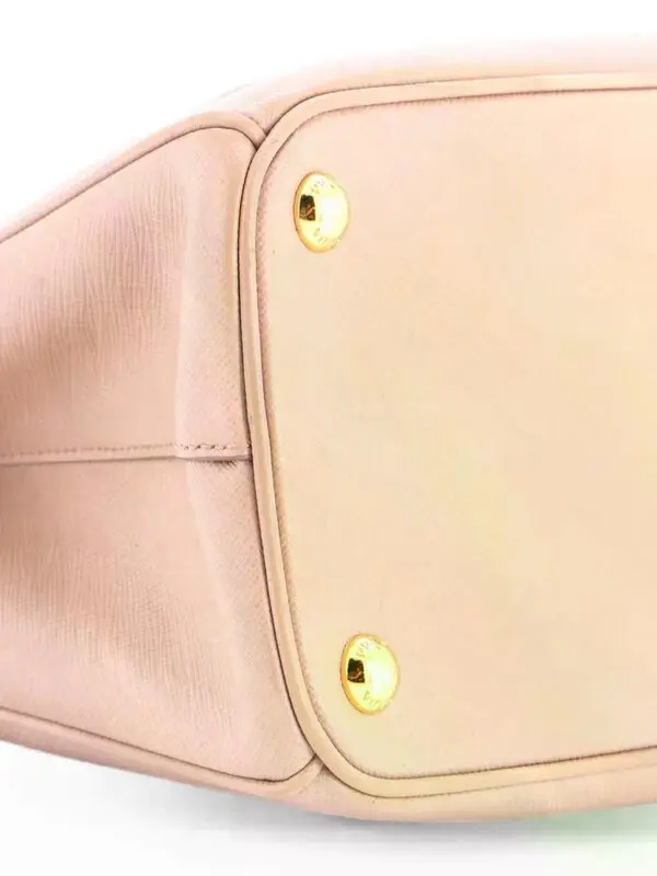 Prada Saffiano Leather Galleria Double Zip Tote Bag - Neutrals