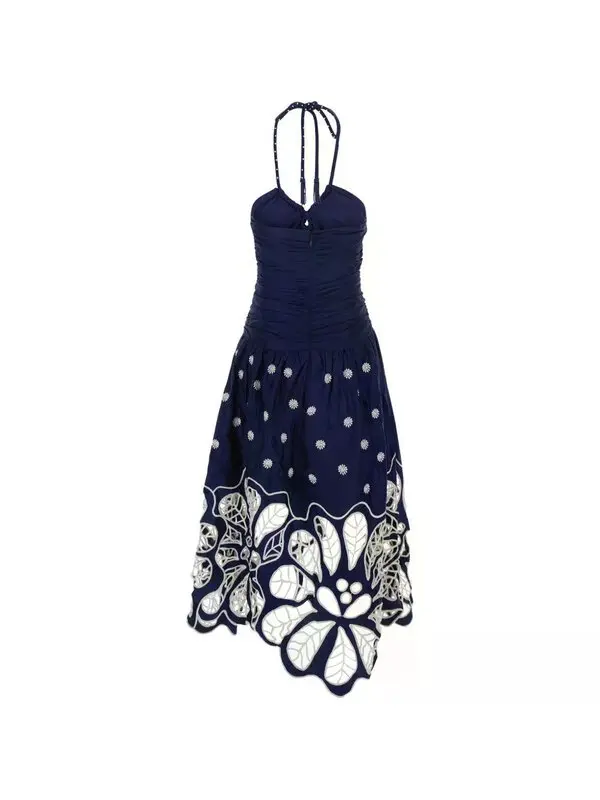 Farm Rio Embroidered Cut-out Midi Dress