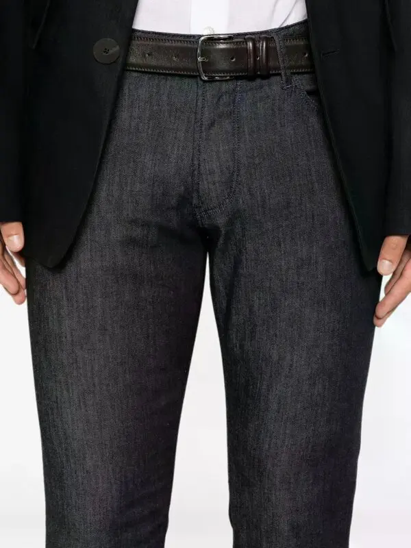 Emporio Armani Logo Plaque Slim Cut Jeans