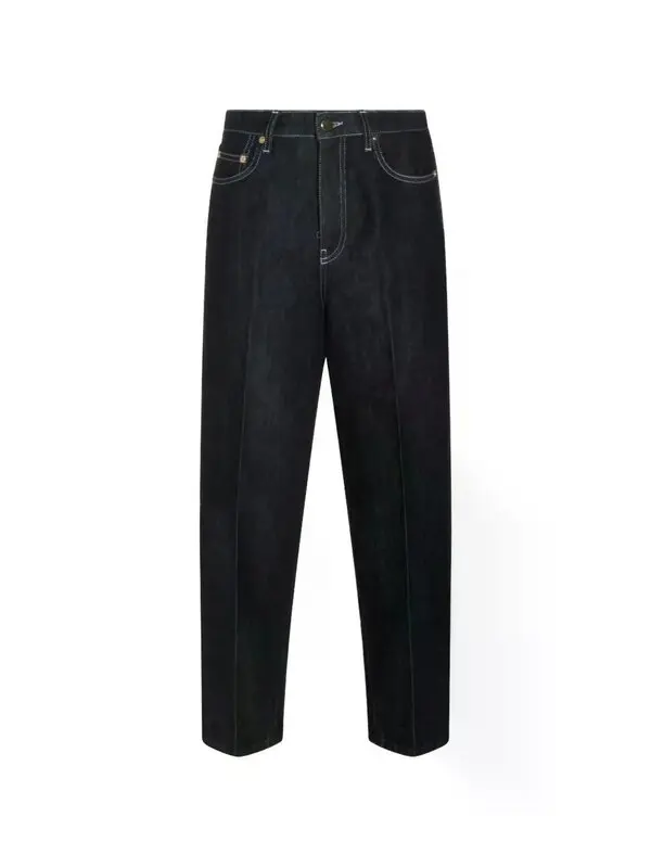 Fabiana Filippi Contrast Stitch Cropped Jeans - Blue