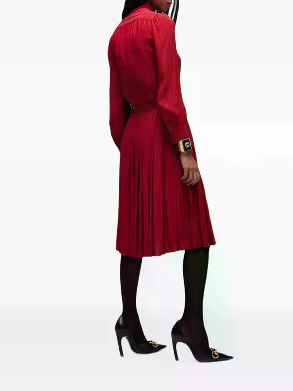 Gucci Midi Pleated Logo-jacquard Skirt