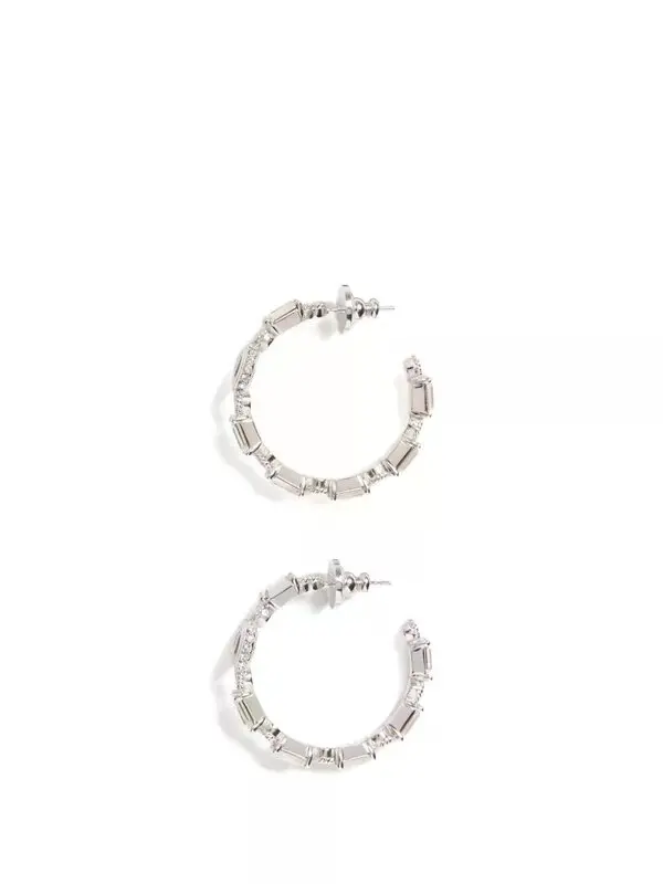 Valentino Garavani Oval Metal Earrings With Swarovski Crystals - Silver