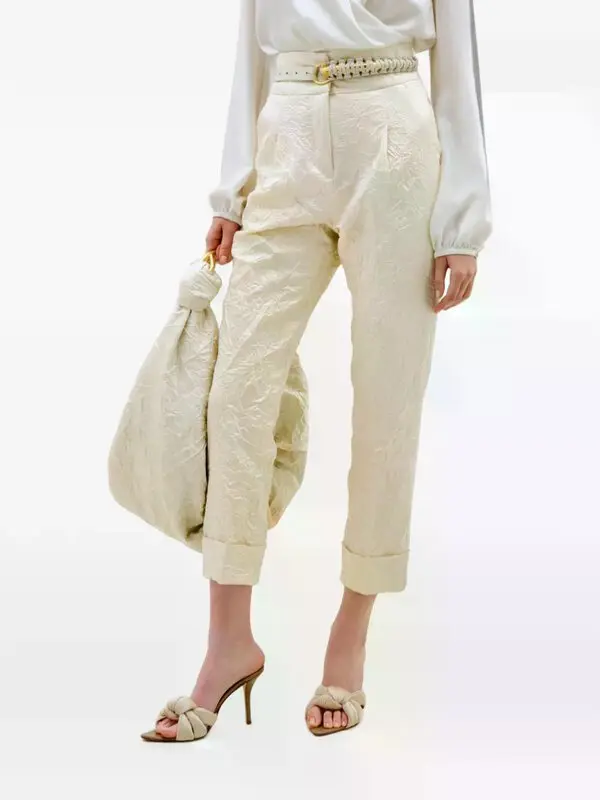 Silvia Tcherassi Off- Crinkled Cropped Trousers