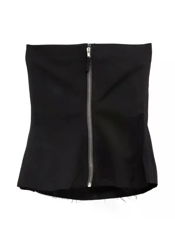 Rick Owens Strapless Raw Hem Top
