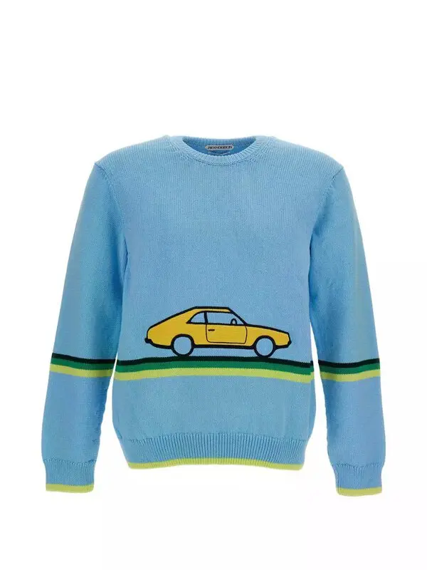 JW Anderson Car Intarsia Striped Sweater