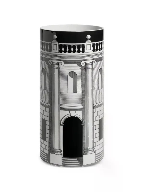 FORNASETTI Architectural-print Umbrella Stand - Black