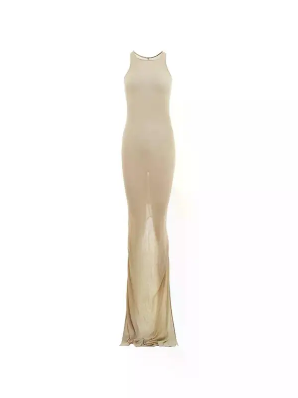 Rick Owens Ribbed Semi-sheer Maxi Dress - Neutrals