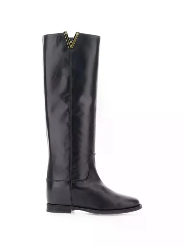 VIA ROMA 15 Logo Plaque Cut-out Boots - Black