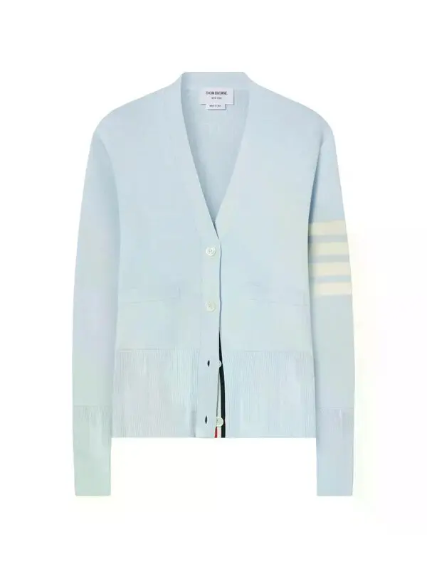 Thom Browne 4-bar Milano-stitch V-neck Cardigan - Black