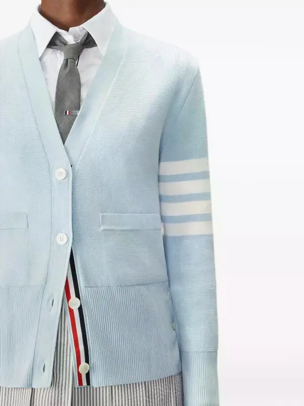 Thom Browne 4-bar Milano-stitch V-neck Cardigan